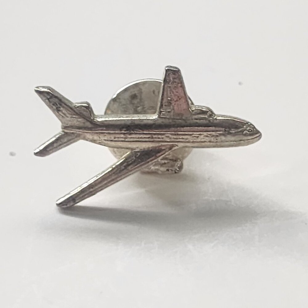 Vintage 767 Boeing Airplane Lapel Pin Sterling Silver… - Gem